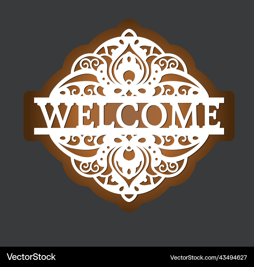 Decorative entrance signboard with horizontal text