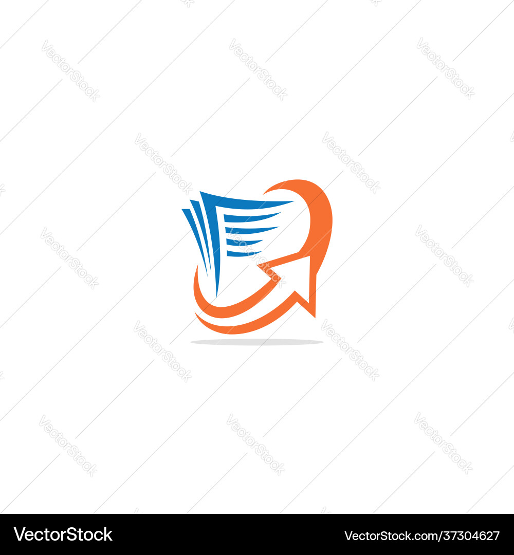 Document transfer arrow logo Royalty Free Vector Image