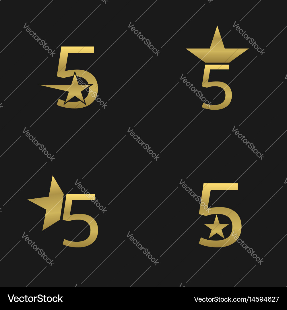 Five stars label Royalty Free Vector Image - VectorStock