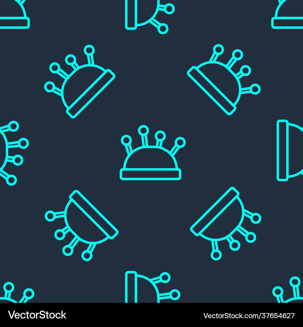 Green line needle bed and needles icon isolated Vector Image