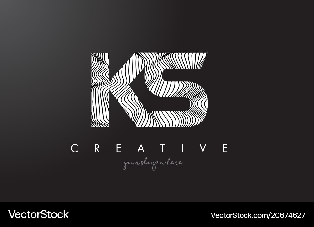Ks k s letter logo with zebra lines texture Vector Image