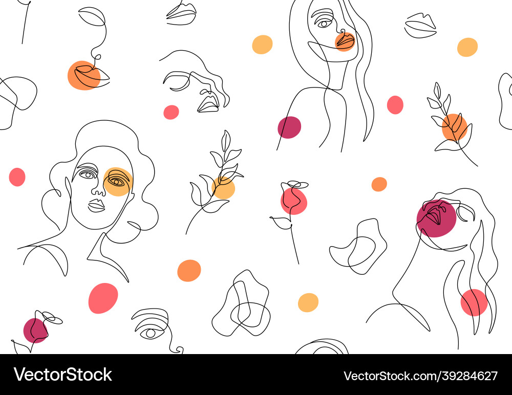 Line woman pattern abstract seamless art Vector Image