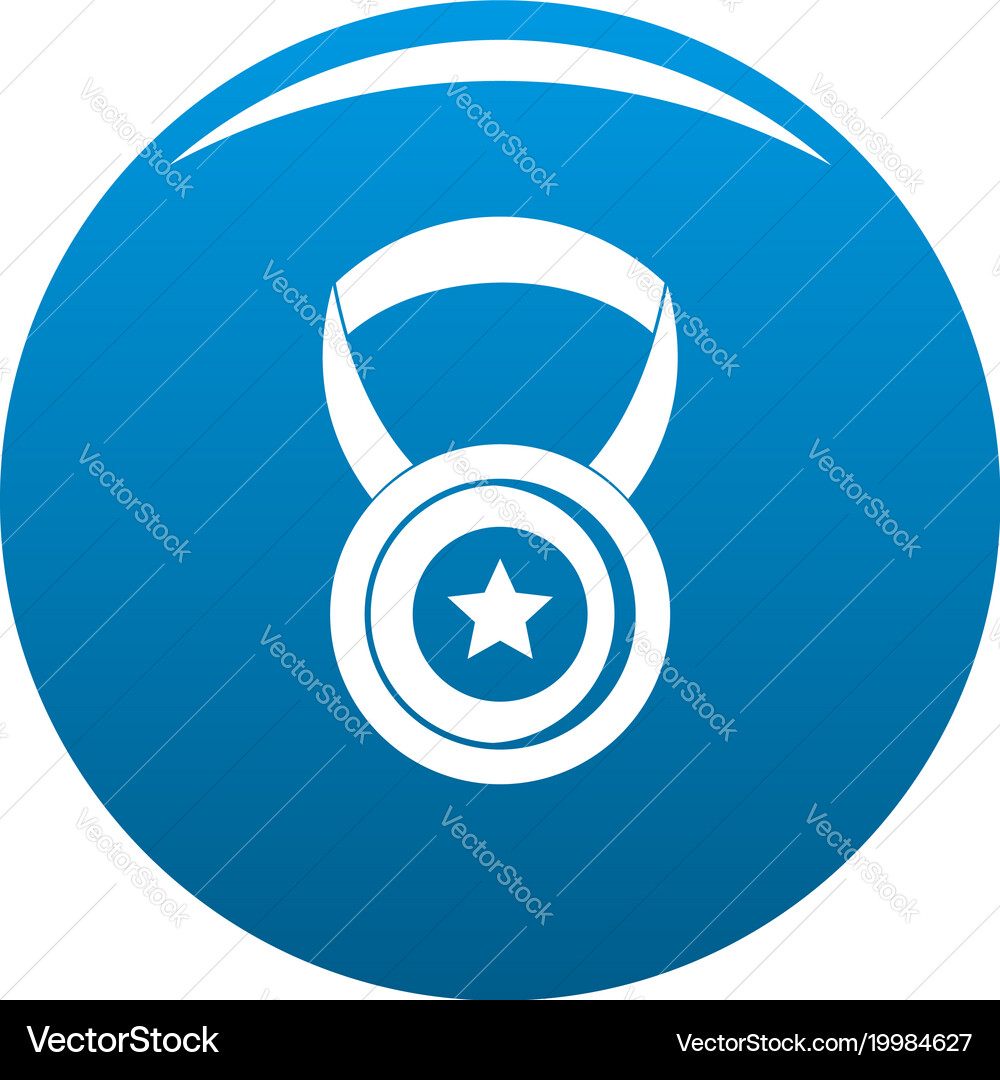 Medal icon blue Royalty Free Vector Image - VectorStock