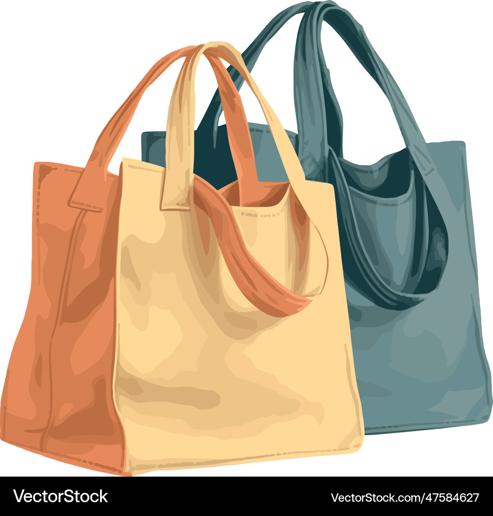 Multi colored tote bags for shopping Royalty Free Vector