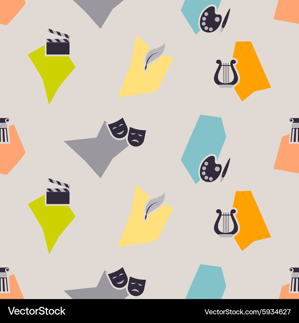 Seamless background with symbols art Royalty Free Vector