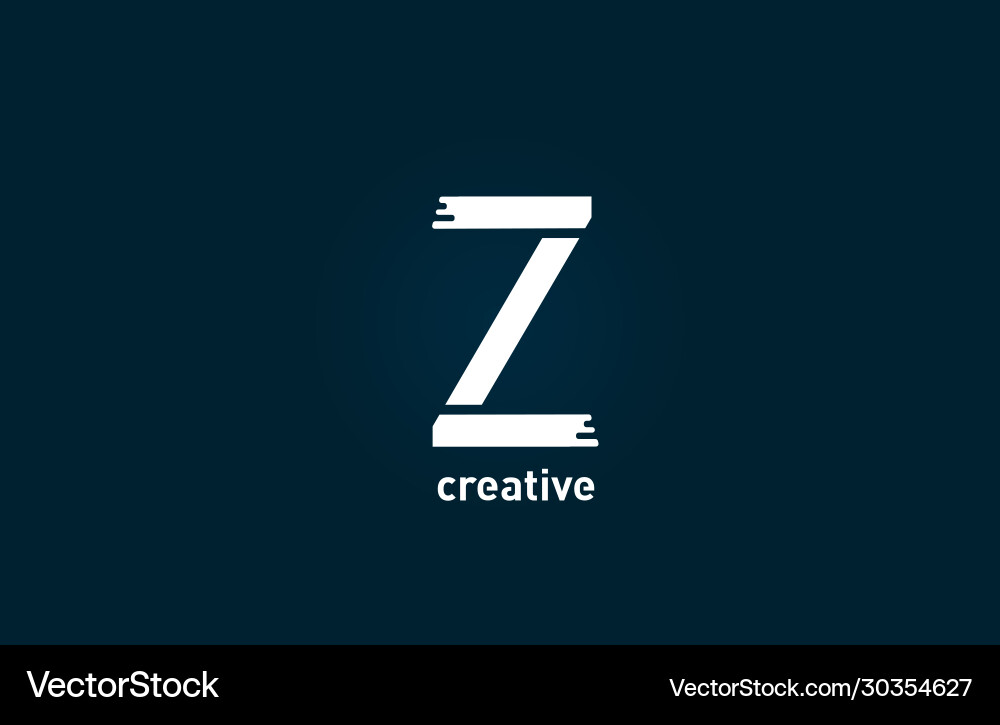 White creative z letter alphabet logo design icon Vector Image