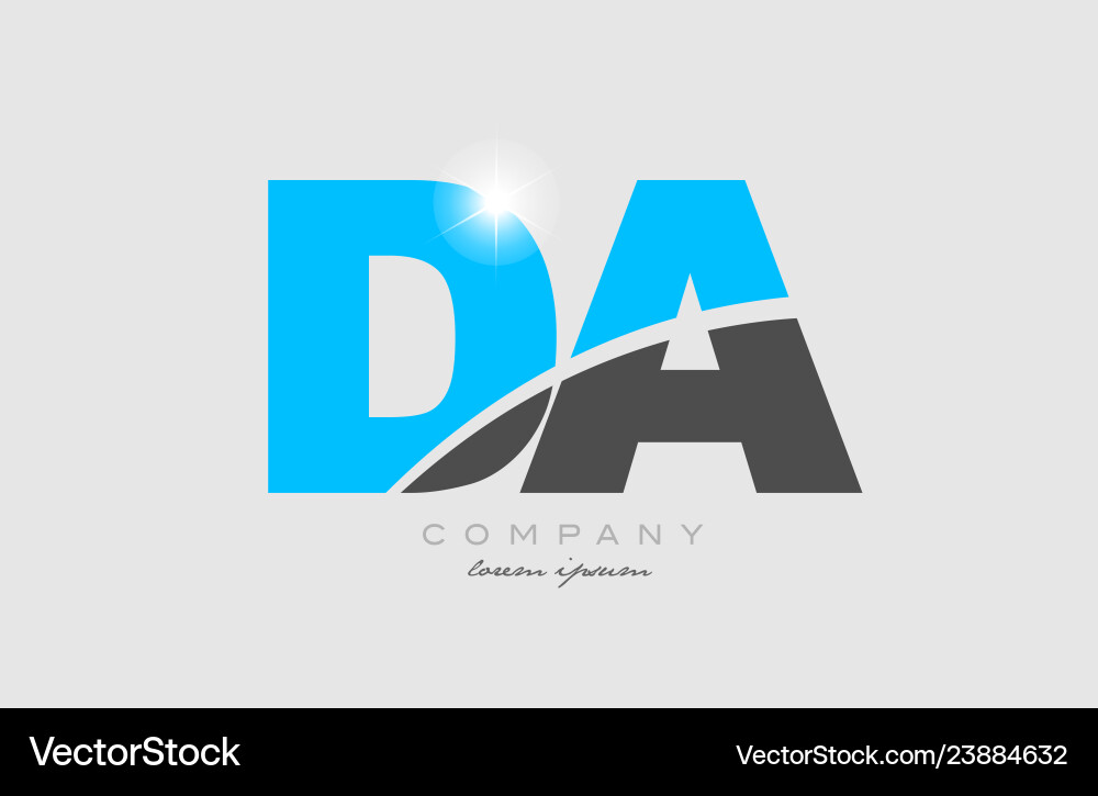 Combination letter da d a in grey blue color Vector Image