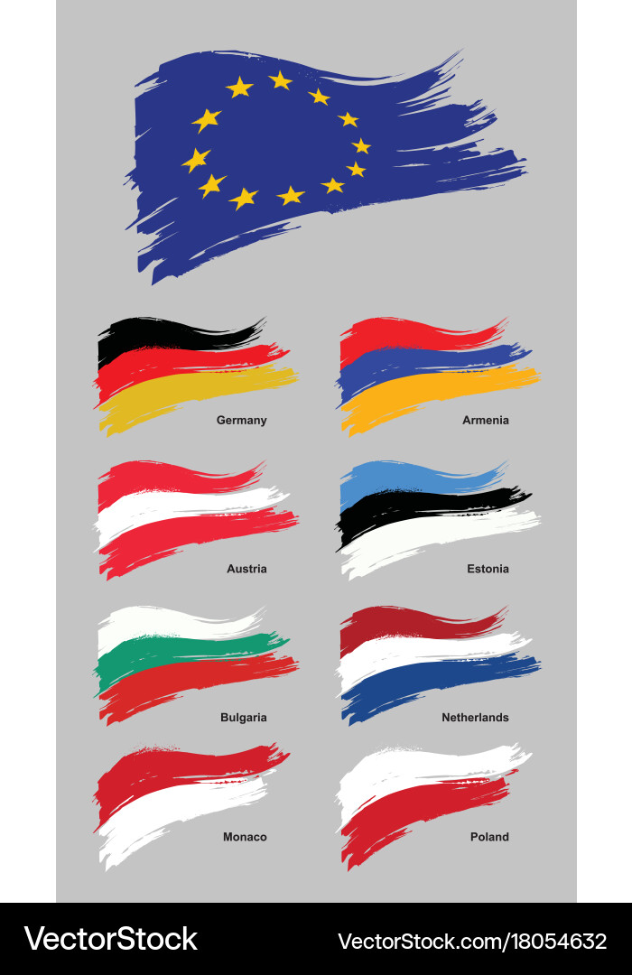 European flags Royalty Free Vector Image - VectorStock