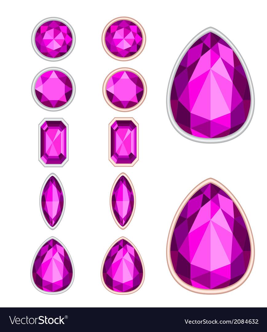 Five forms amethyst Royalty Free Vector Image - VectorStock