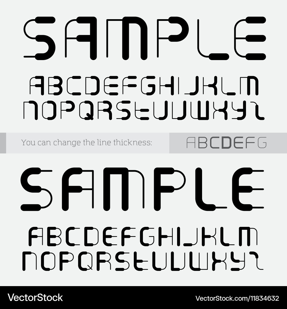 Font made lines you can change line Royalty Free Vector