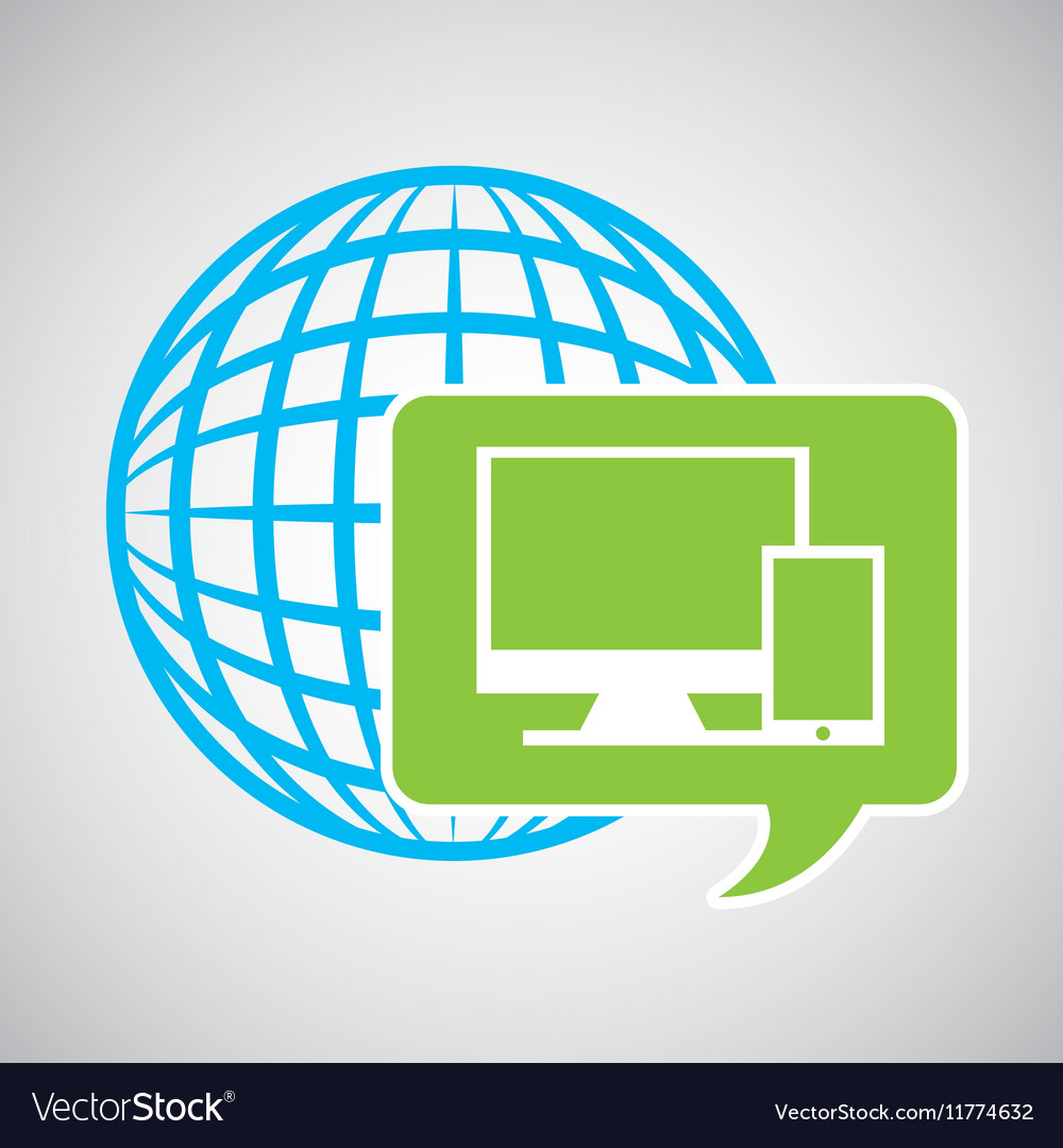 Globe development technology laptop mobile Vector Image
