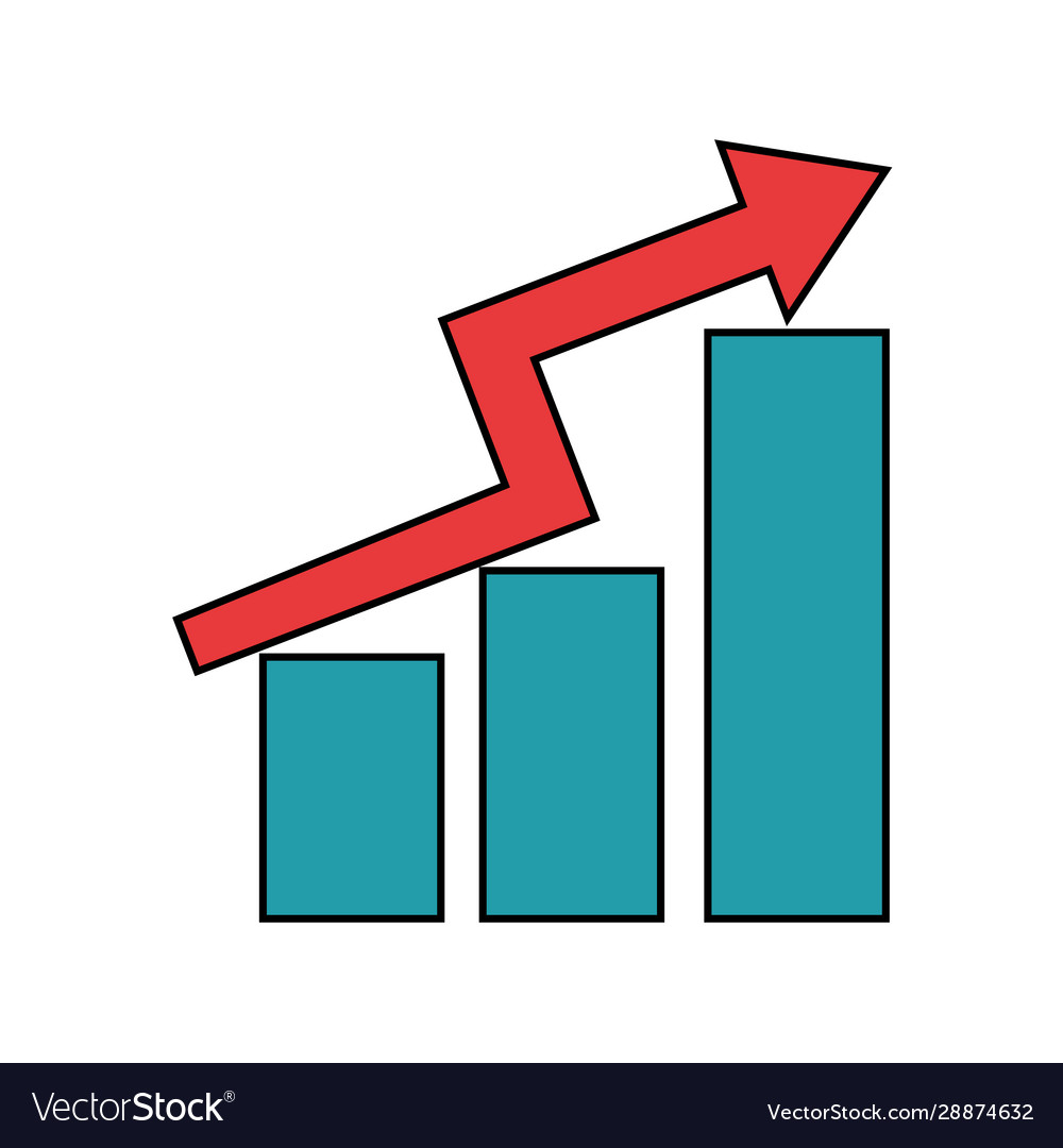Isolated Workflow Bars With Increase Arrow Vector Image