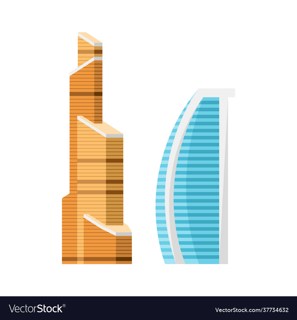 Modern city skyscraper buildings isolated Vector Image