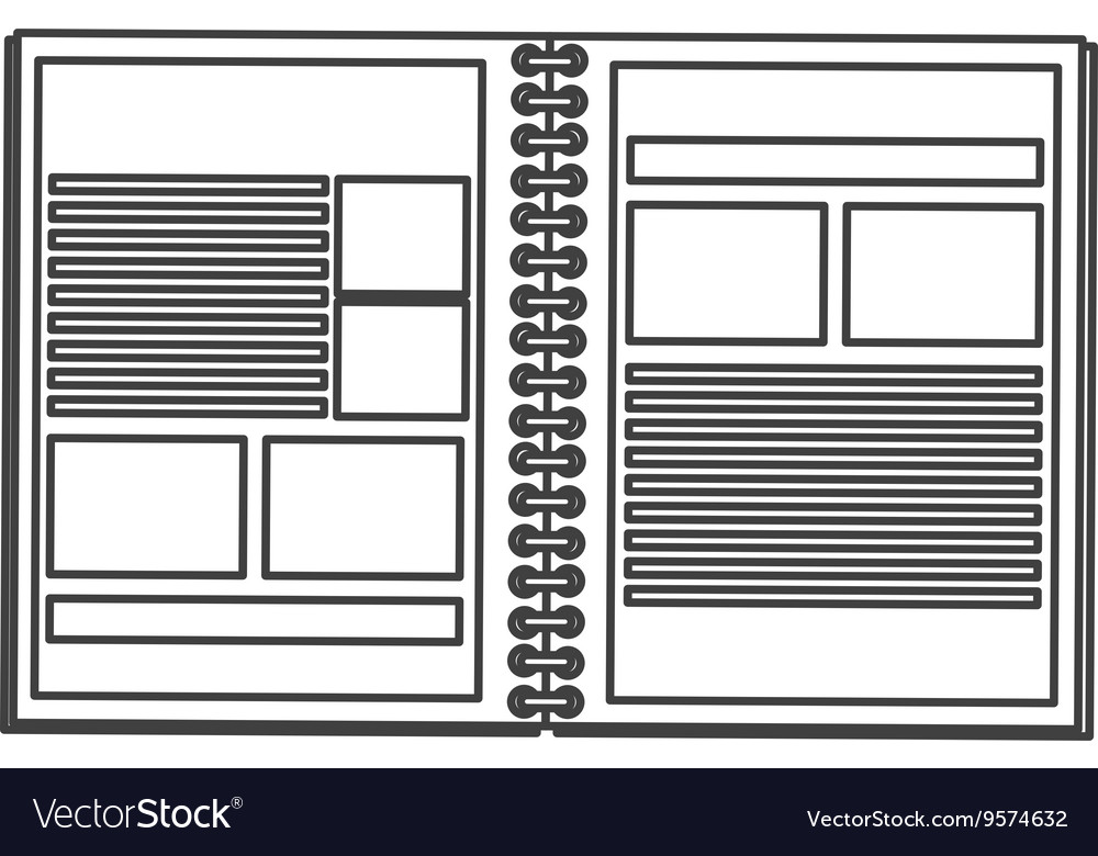Open wired notebook icon Royalty Free Vector Image