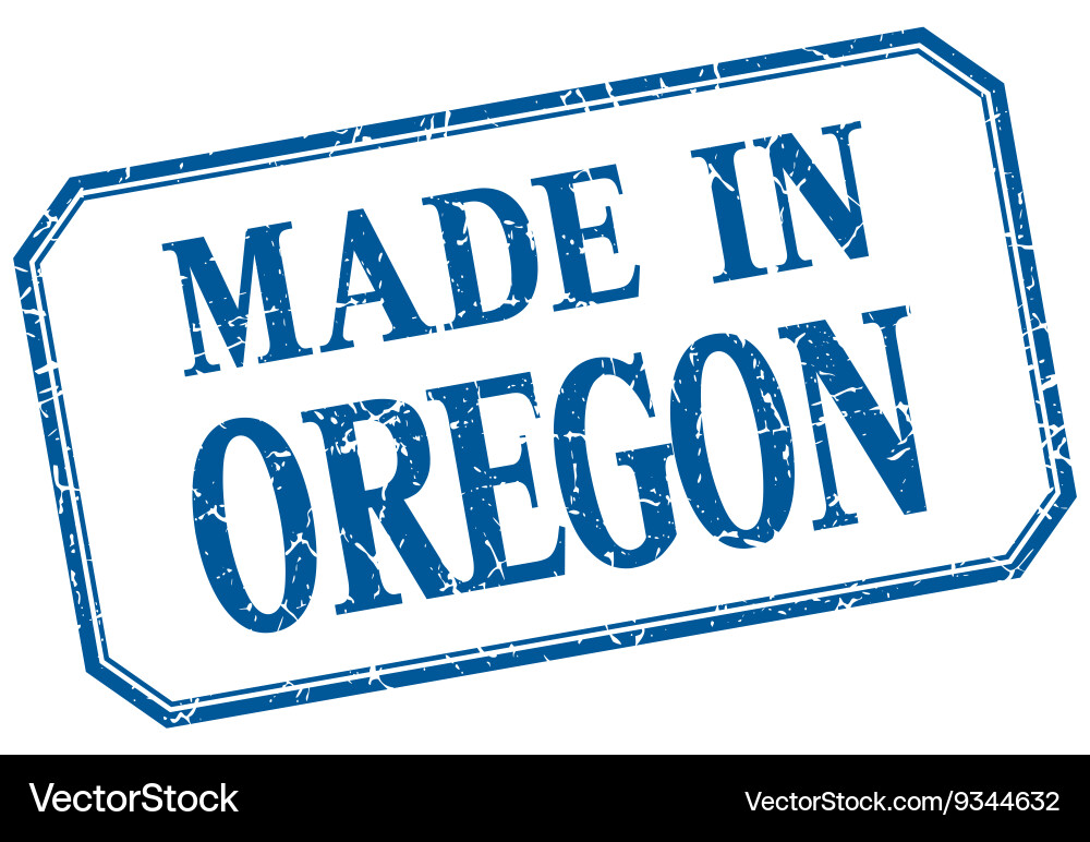 Oregon - made in blue vintage isolated label Vector Image