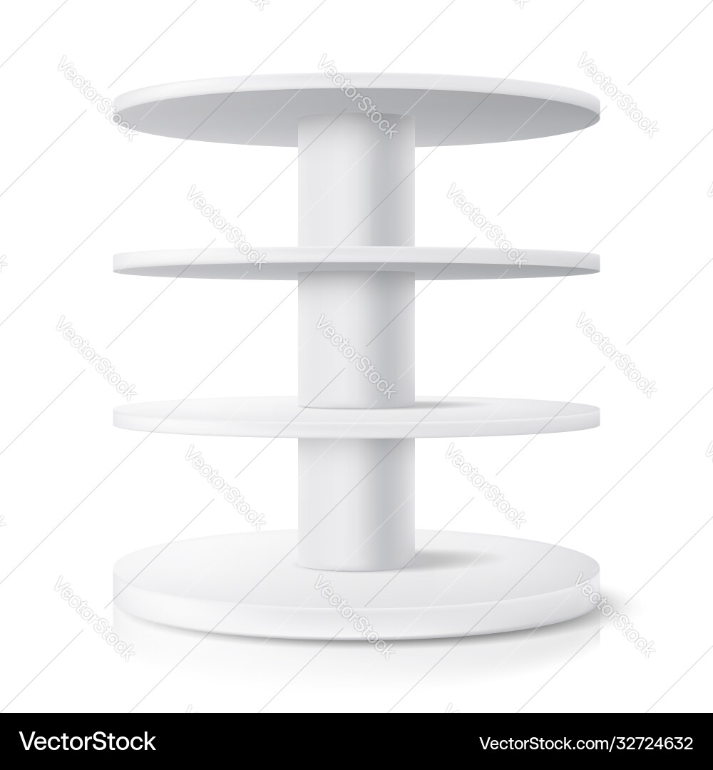 Round stand shop display shelf isolated realistic Vector Image