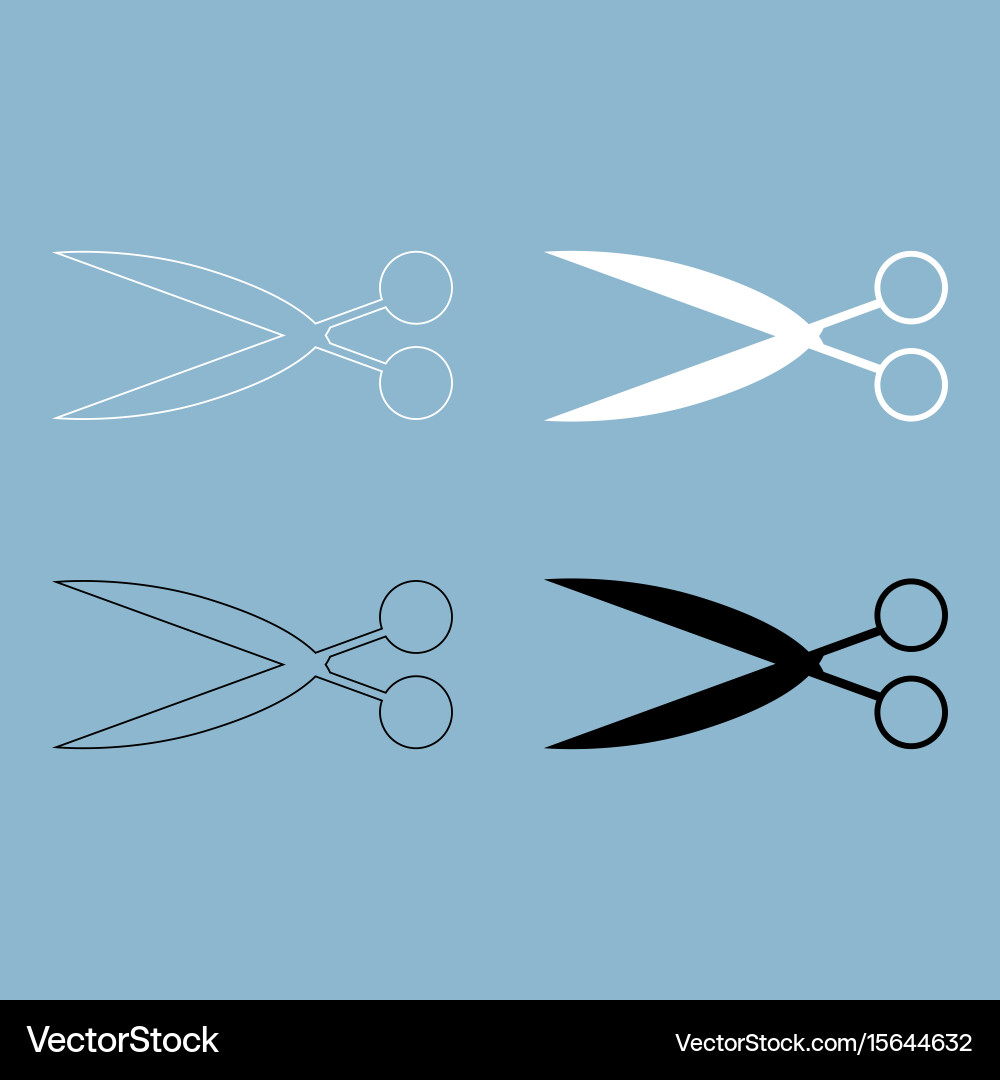 Scissors the black and white color icon Royalty Free Vector