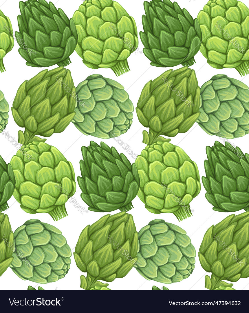 Seamless pattern with drawing artichokes Vector Image