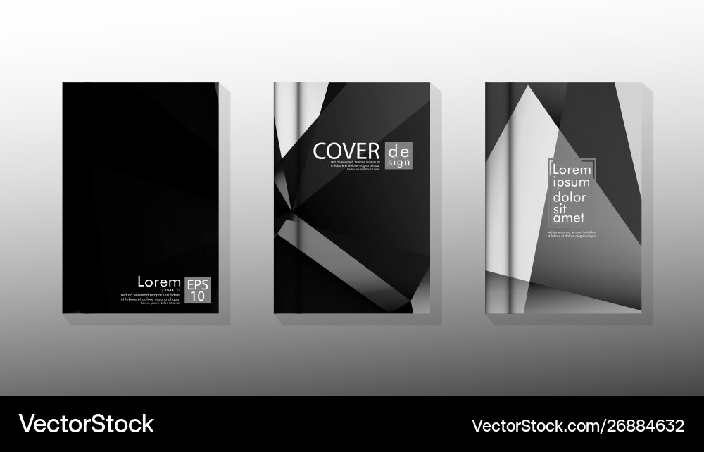 Set cover design poster with geometric layered Vector Image