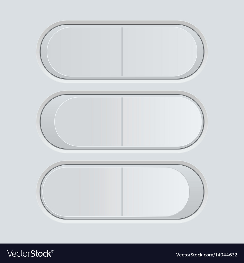 Switch button blank gray pushing button Royalty Free Vector