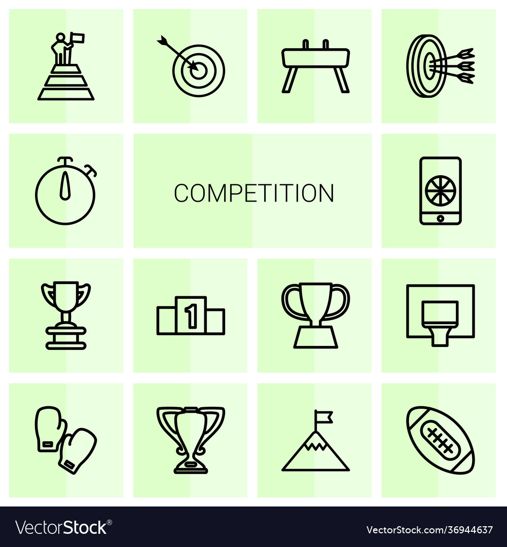 14 competition icons Royalty Free Vector Image