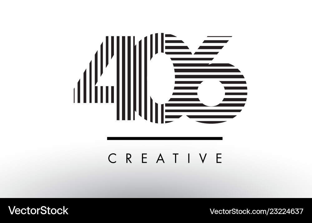 406 black and white lines number logo design Vector Image
