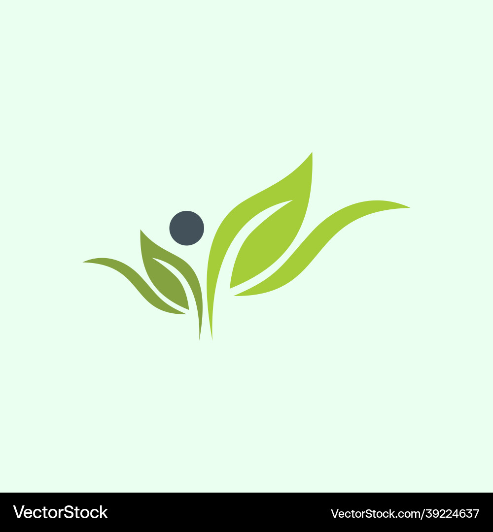 Abstract leaf people save nature logo icon Vector Image