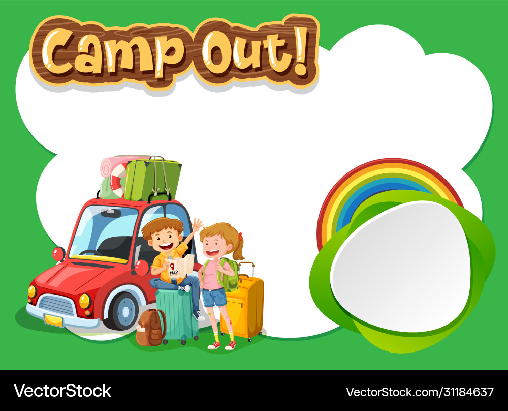 Background design template with kids on holidays Vector Image