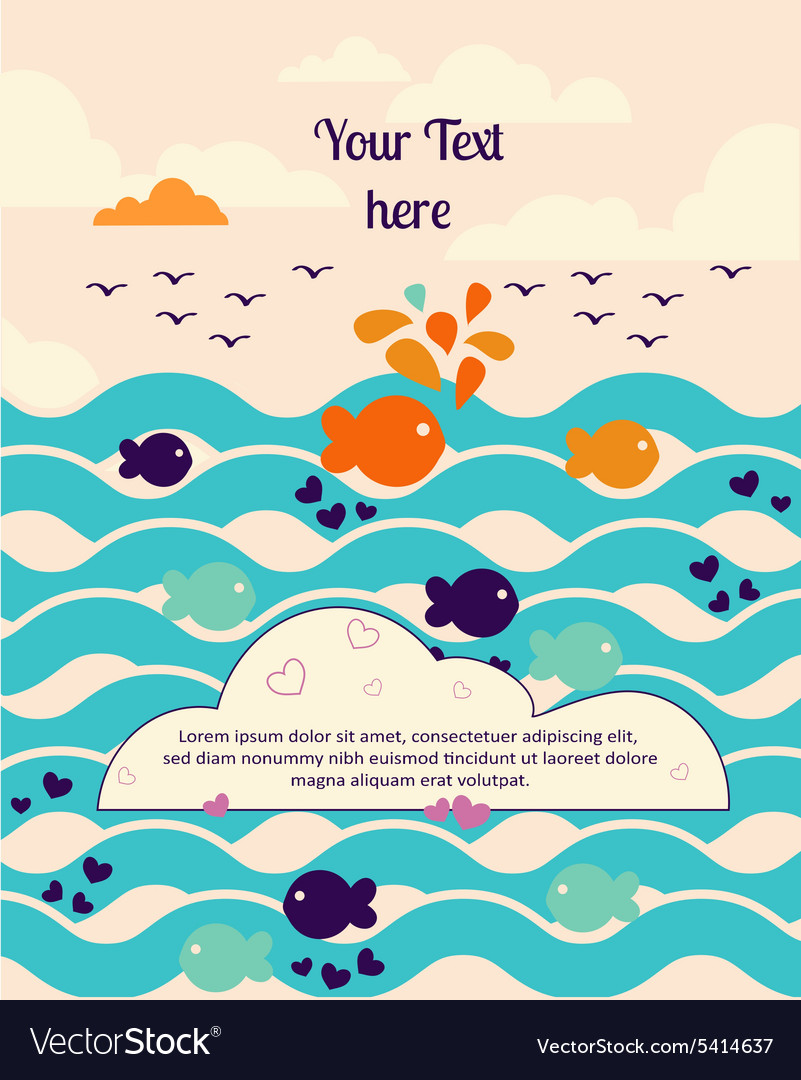 Background with fish Royalty Free Vector Image