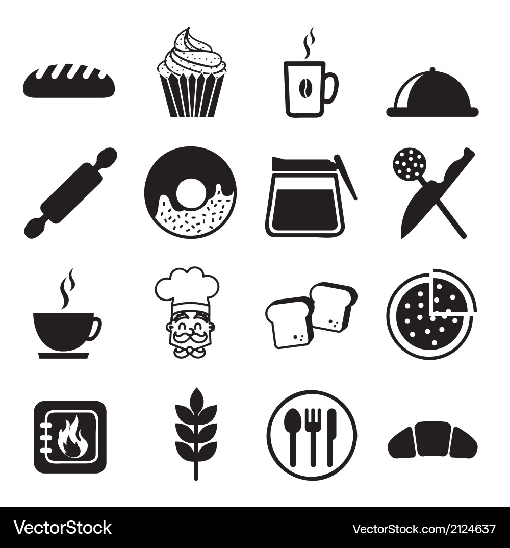 Bakery icons over white background Royalty Free Vector Image