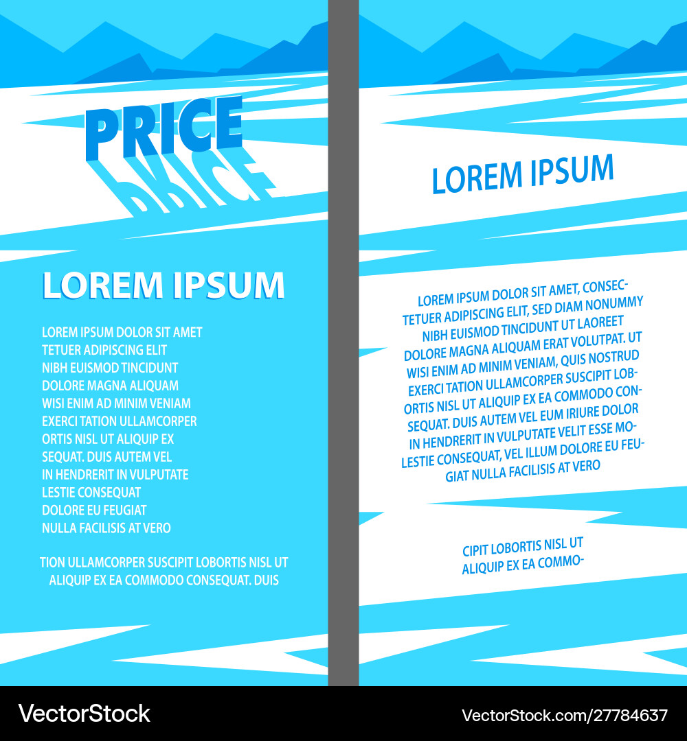 Blue price text with long shadow on snowy Vector Image