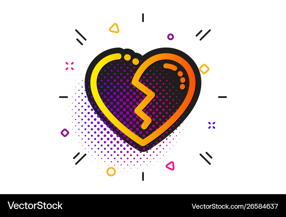 Broken heart icon love crush sign Royalty Free Vector Image