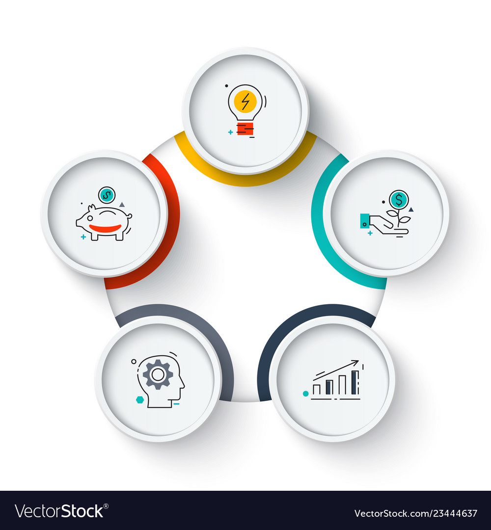 Business data visualization circle elements Vector Image