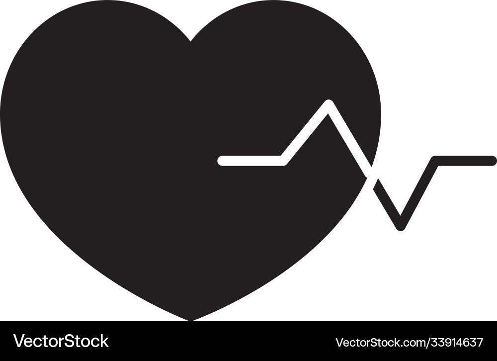 Cardio heart icon silhouette style Royalty Free Vector Image