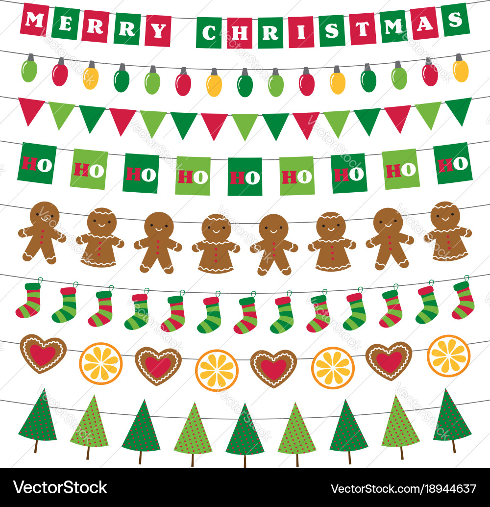 Christmas banners and decoration set Royalty Free Vector