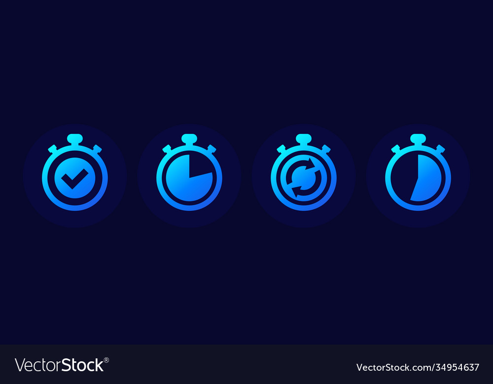 Chronometer timer or countdown icons Royalty Free Vector