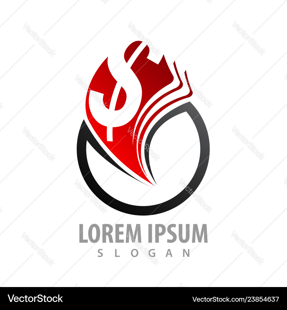 Circle icon dollar money logo concept design Vector Image