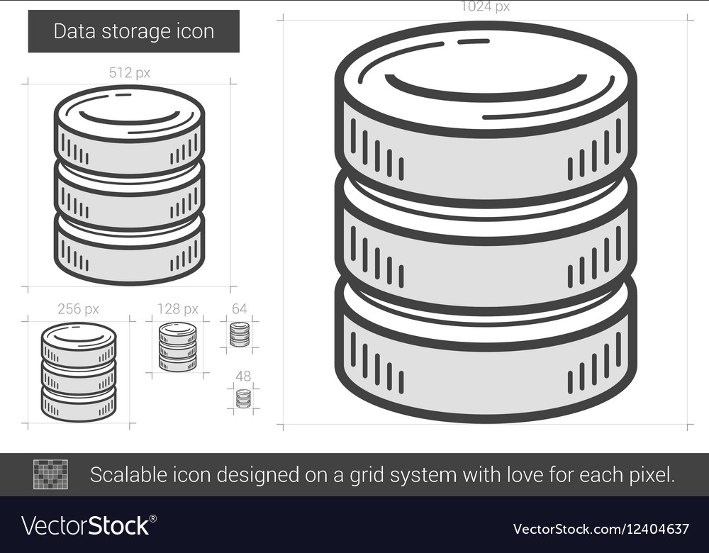 Data storage line icon Royalty Free Vector Image Data storage line icon Royalty Free Vector Image