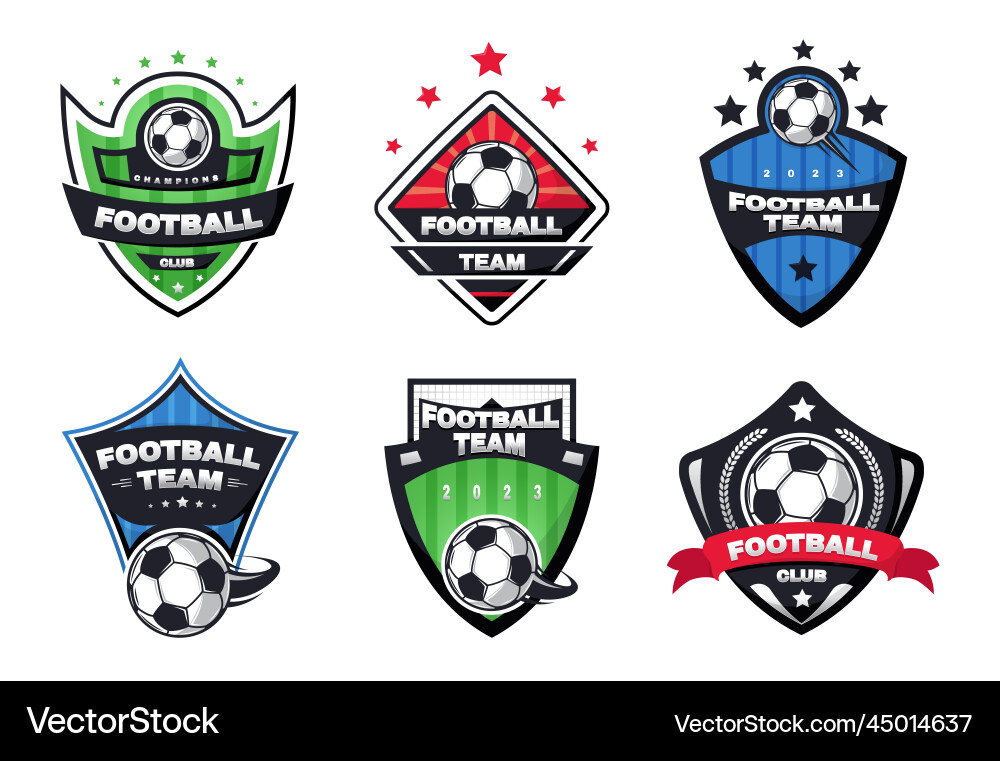 Football team badge set Royalty Free Vector Image