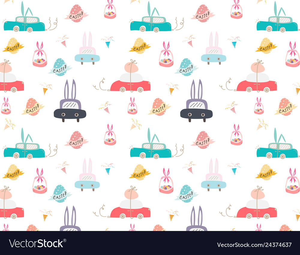 Happy easter pattern background Royalty Free Vector Image