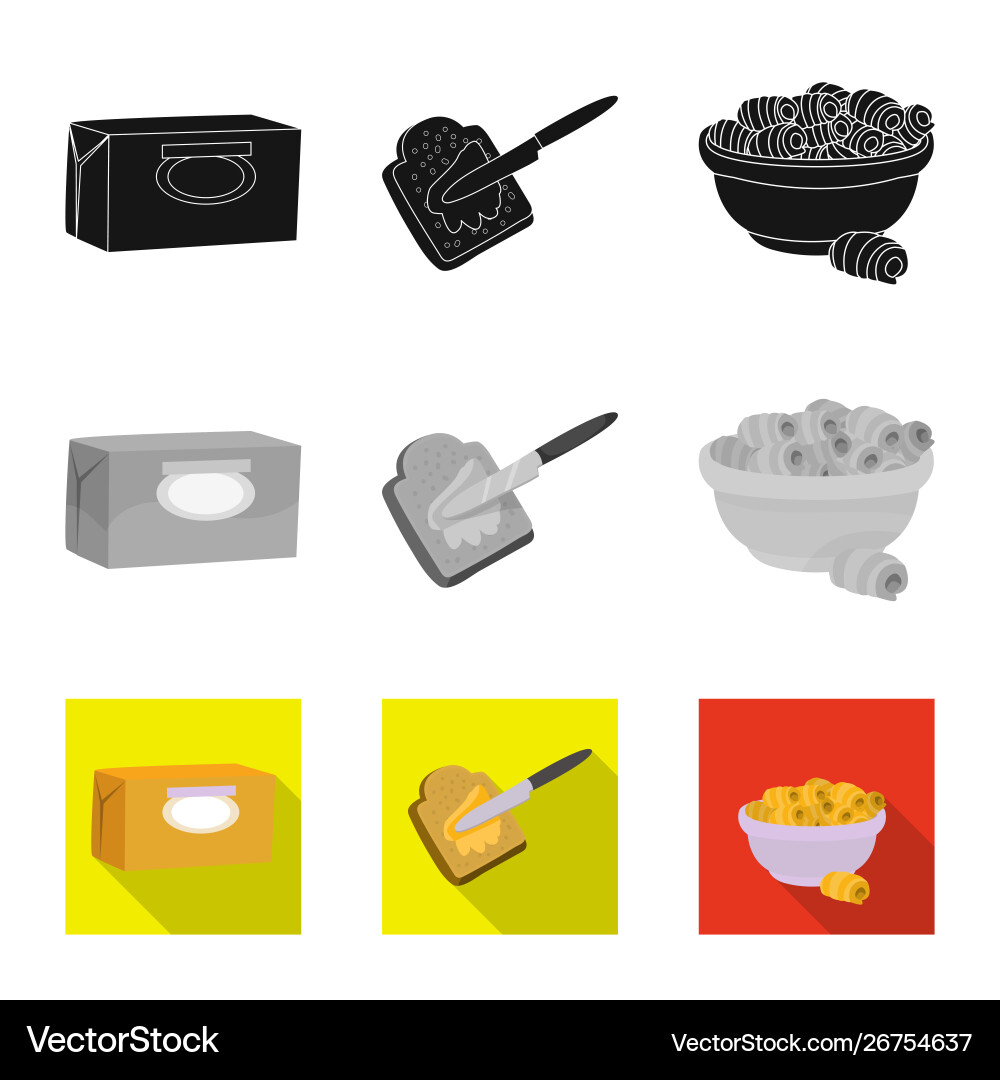 Isolated object creamy and product logo set Vector Image