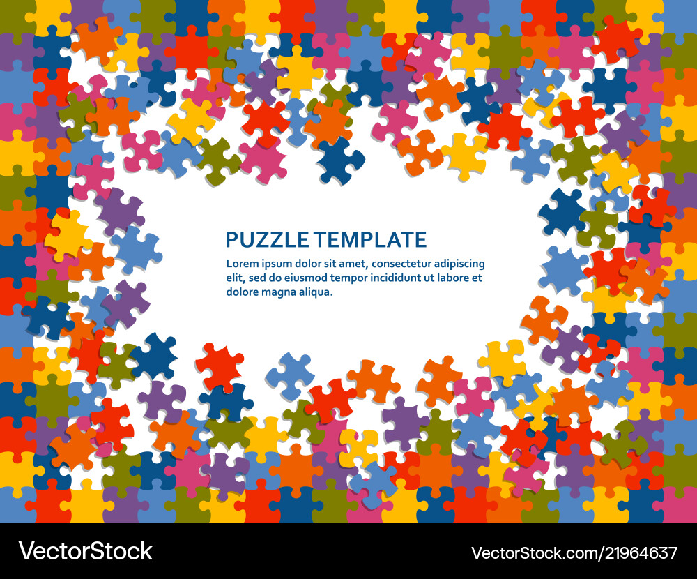 Jigsaw puzzle background with many colorful pieces