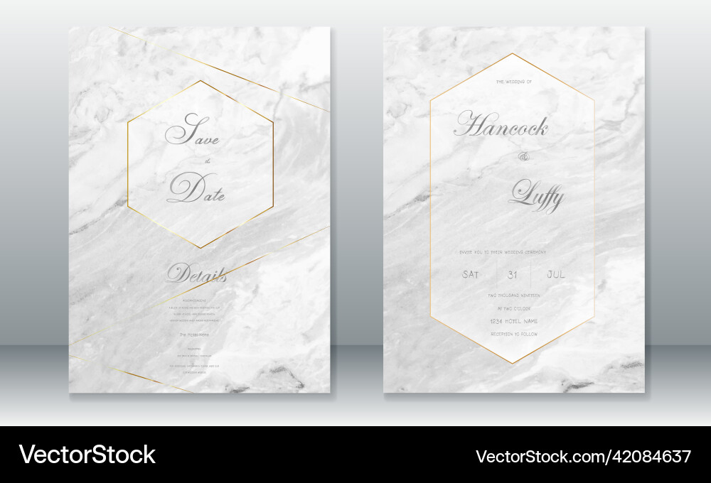 Luxury wedding invitation card gray background Vector Image