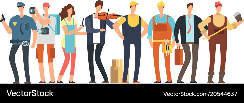 Men and women different professions Royalty Free Vector