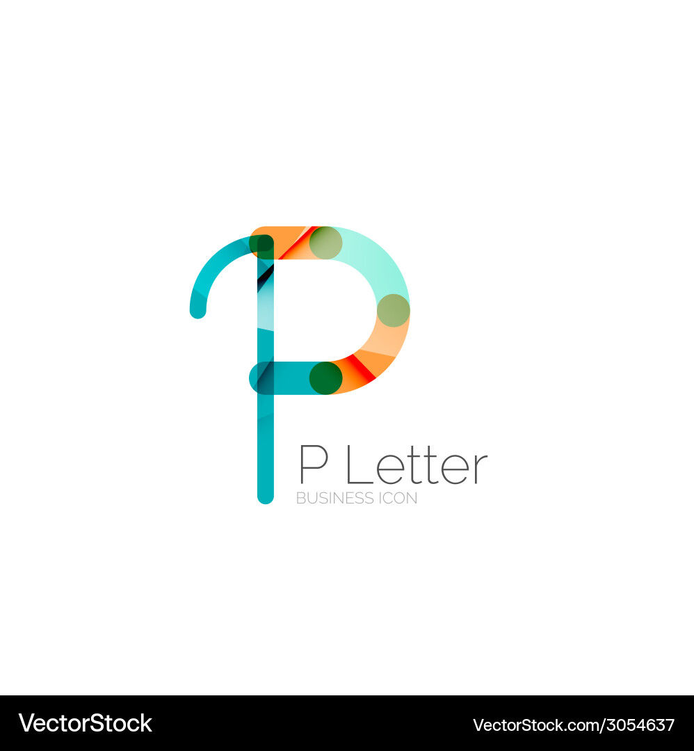 Minimal p font or letter logo design Royalty Free Vector