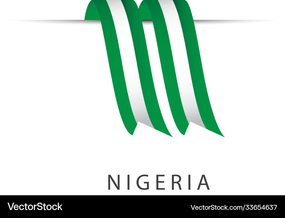 Nigeria ribbon flag template design Royalty Free Vector
