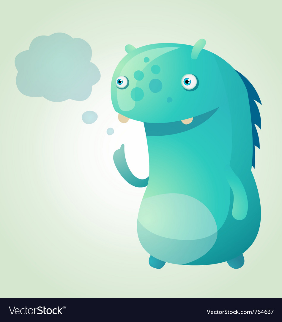 Thinking monster Royalty Free Vector Image - VectorStock