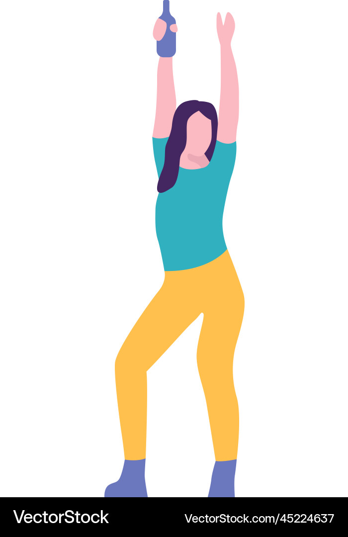 Woman dancing icon isolated on white Royalty Free Vector