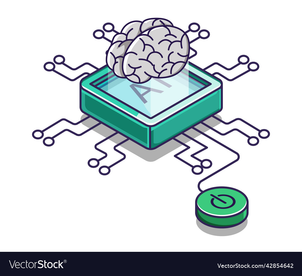 Artificial intelligence network concept Royalty Free Vector