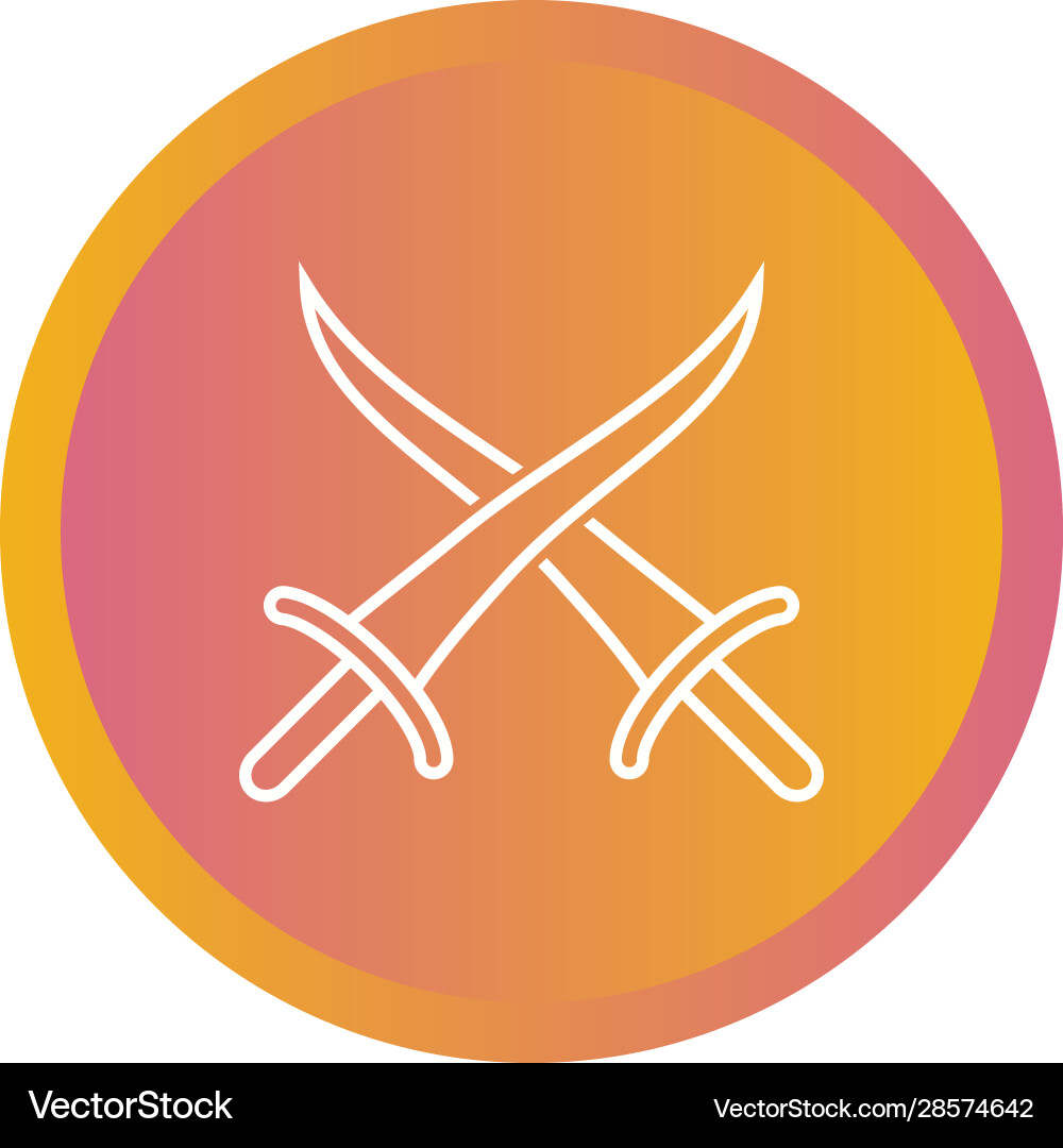 Beautiful arabian swords line icon Royalty Free Vector Image